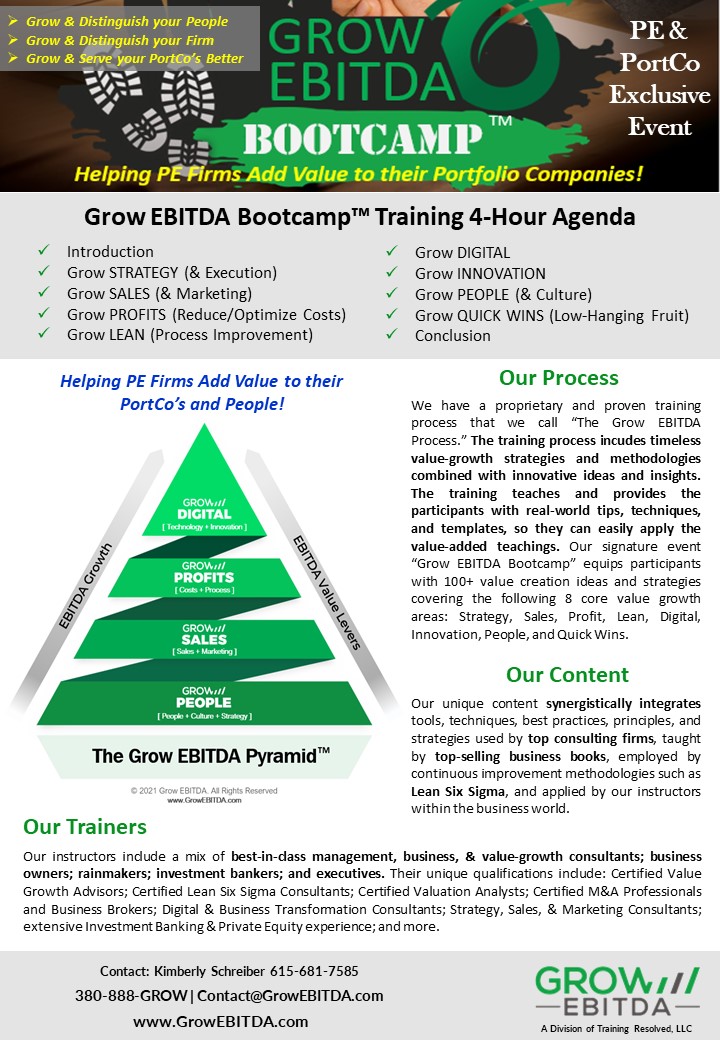 PE & PortCo Flyer - Grow EBITDA